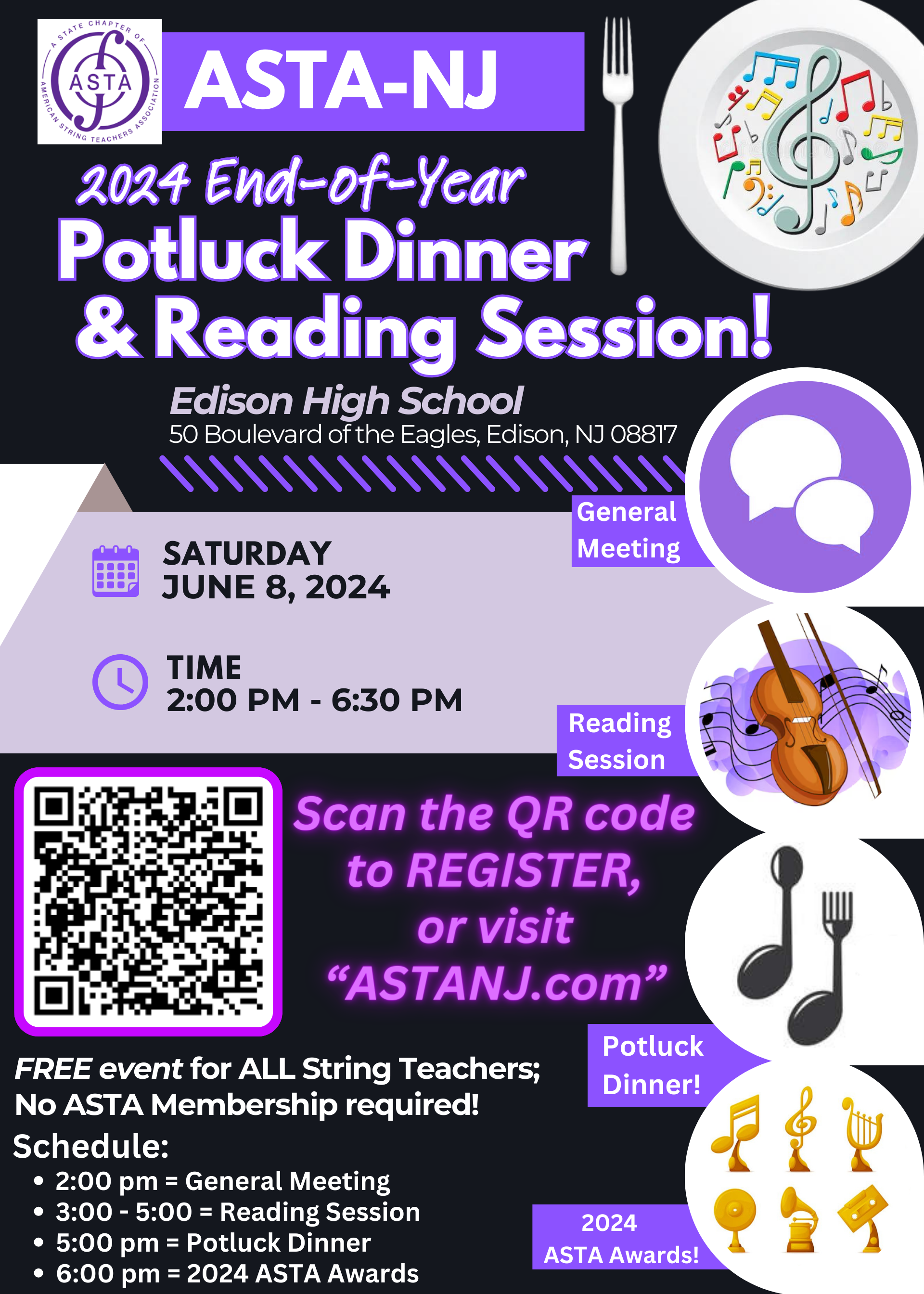 2024 End-of-Year Potluck Dinner & Reading Session - ASTA NJ